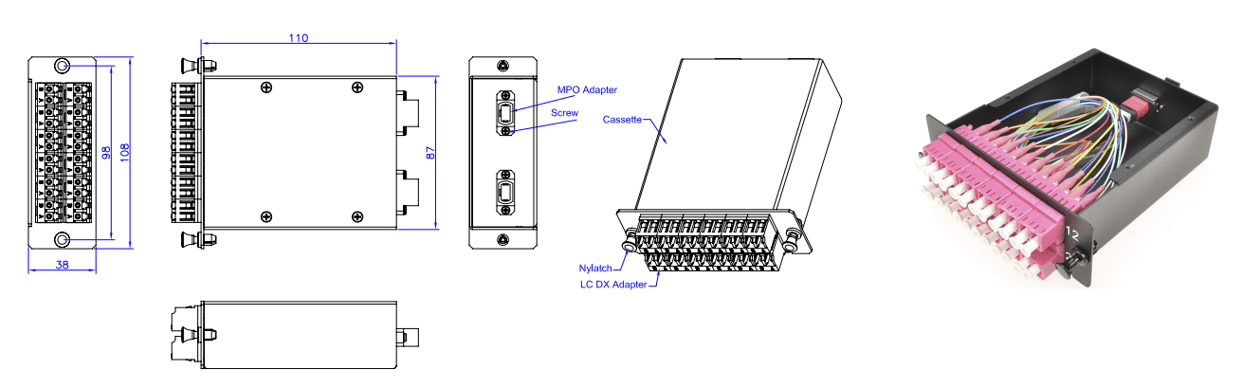 24 Core MPO/MTP Cassette | Fully Loaded Fiber Patch Module